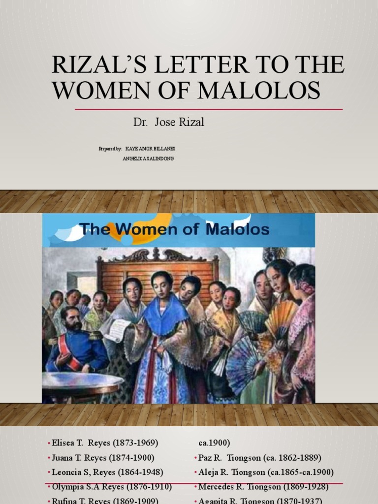 Rizal's Letter To The Women of Malolos Reporter Group 4 | PDF