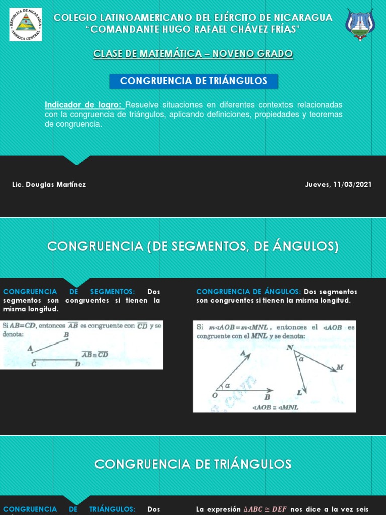 Congruencia de Triángulos PDF | PDF | Triángulo | Álgebra abstracta