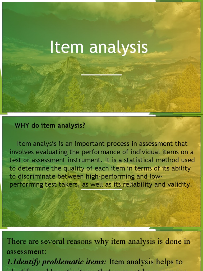Item Analysis | PDF | Educational Assessment | P Value