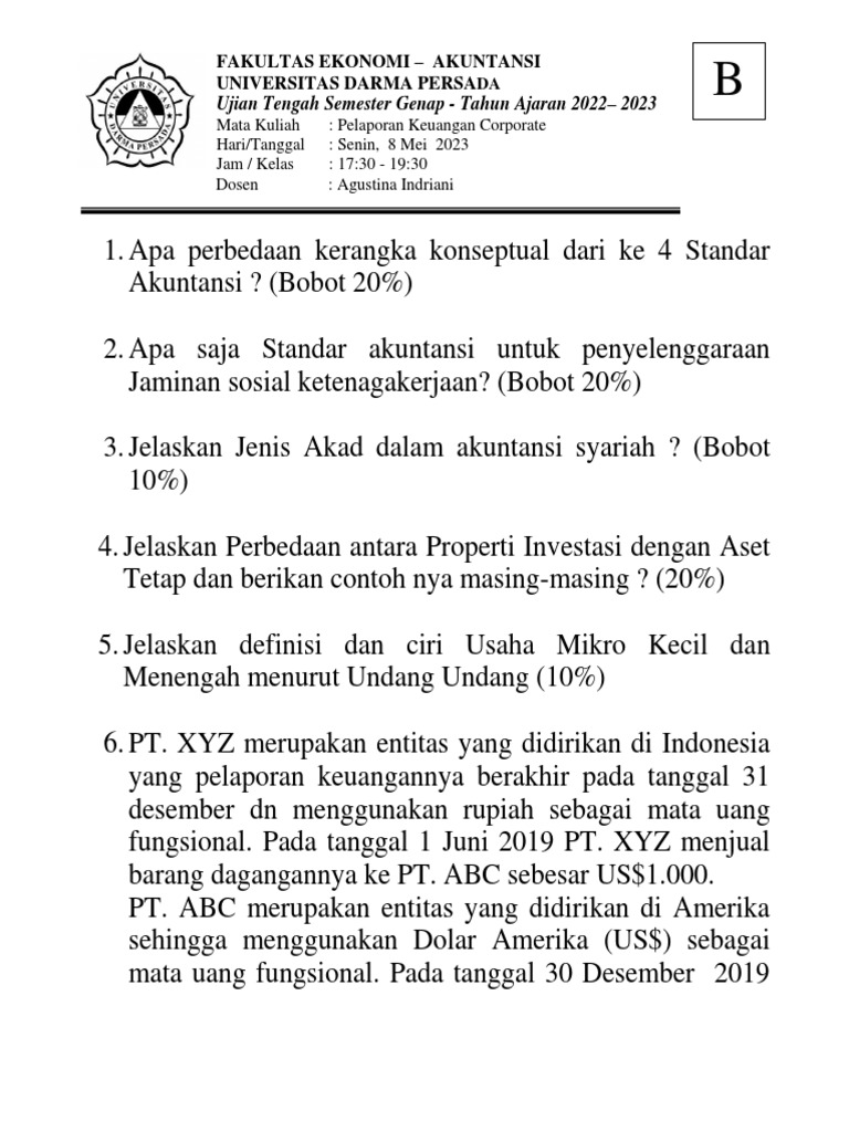 Uts Pelaporan Korporate Senin 8 Mei 2023 | PDF