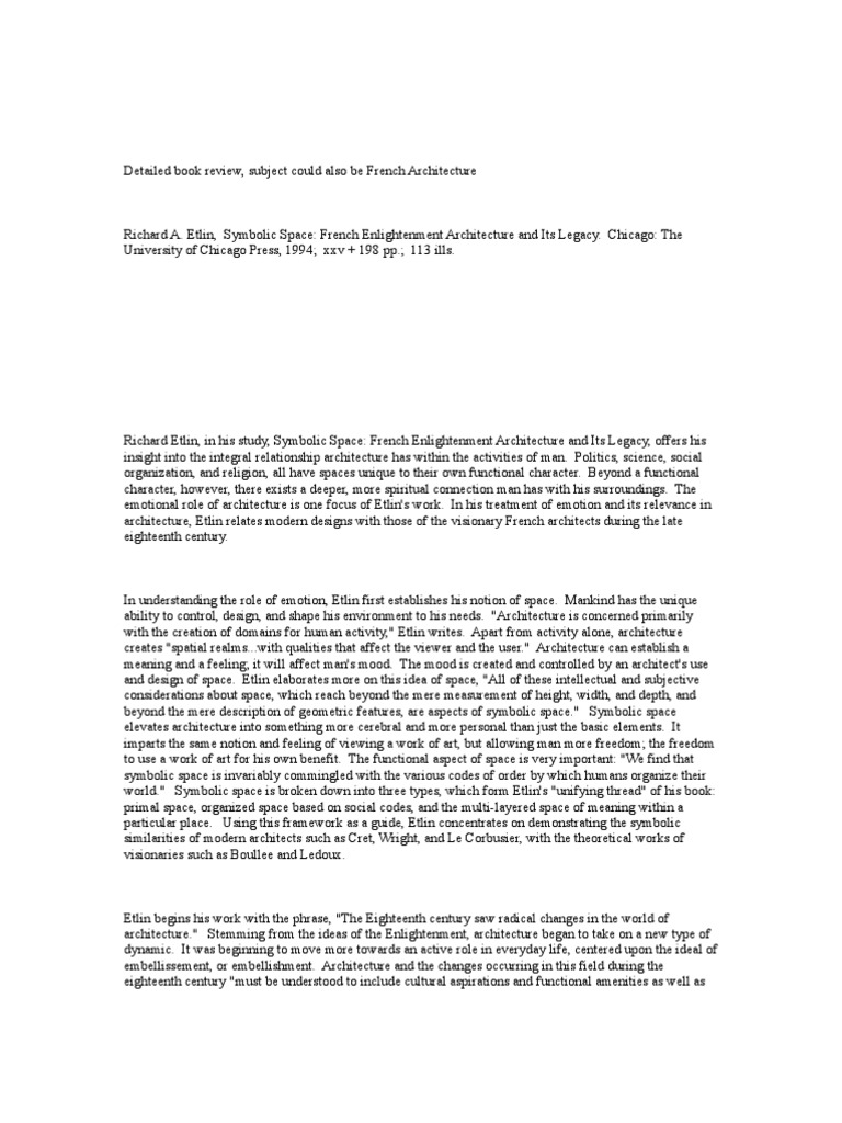 Symbolic Space French Enlightenment Architecture and Its Legacy by ...