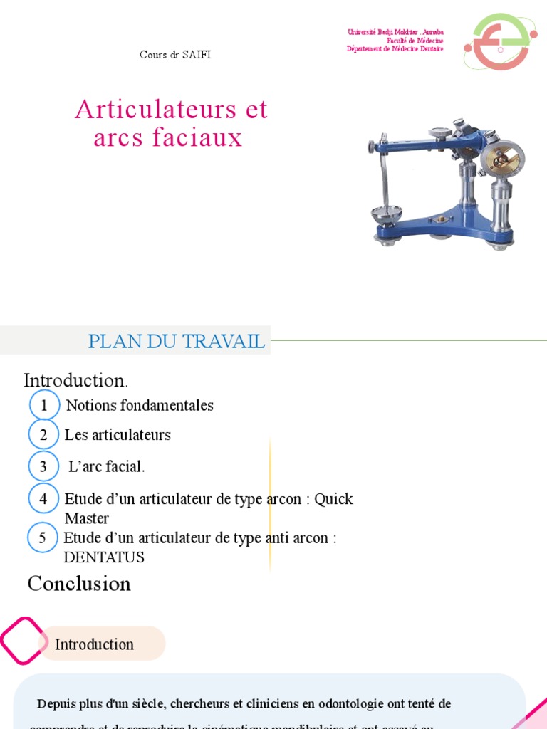 Articulateurs Et Arcs Faciaux | PDF | Articulation (anatomie ...