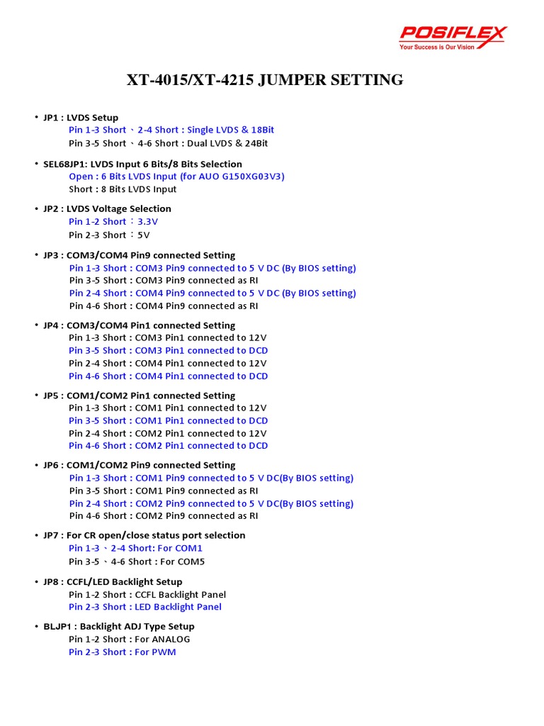 XT-4015_XT-4215 Jumper Setting | PDF | Dos | Computer Hardware