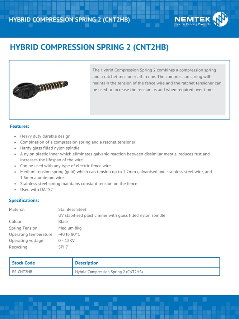 NEMTEK - Hybrid Compression Spring 2 (CNT2HB) | PDF
