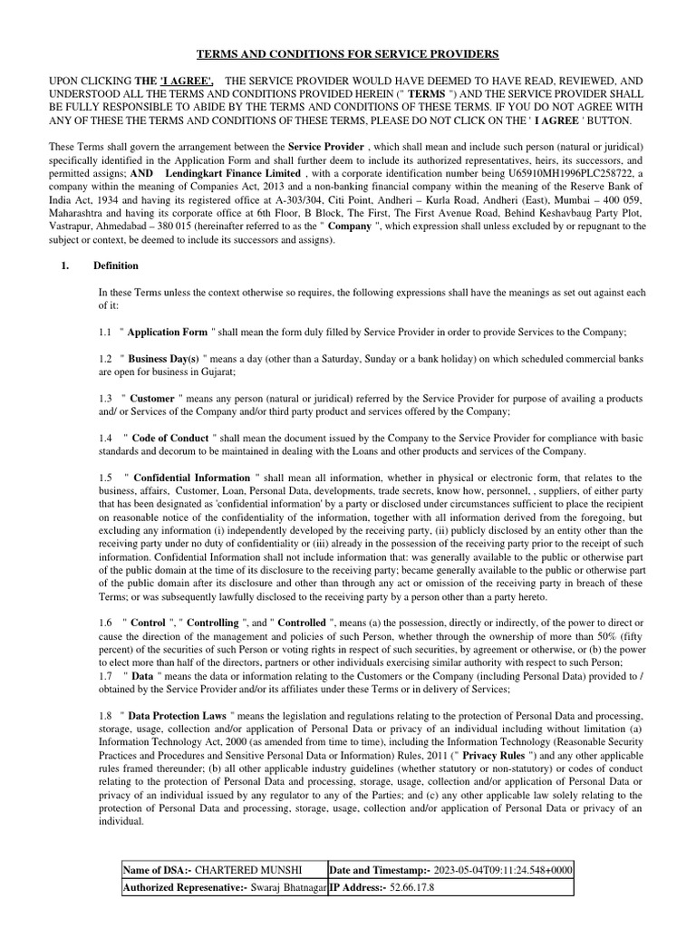 Lendingkart 19474 AGREEMENT PDF | PDF | Indemnity | Arbitration