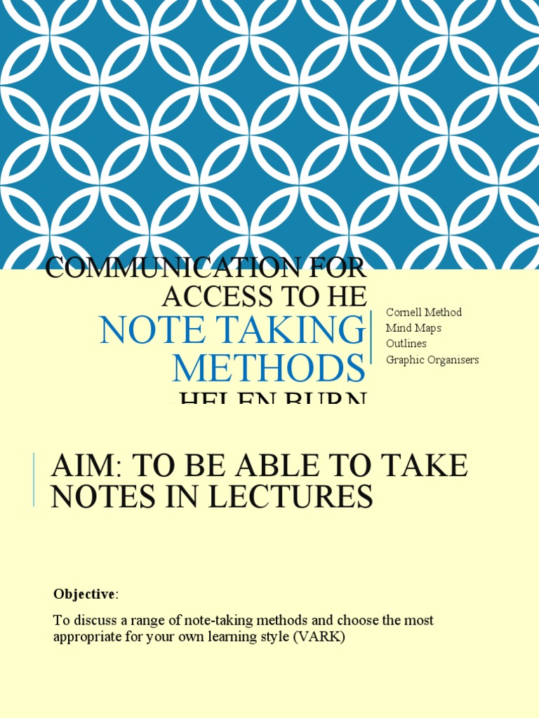 Note-Taking-Methods PPT Rev Jan 2017 | Download Free PDF | Communication | Cognitive Science