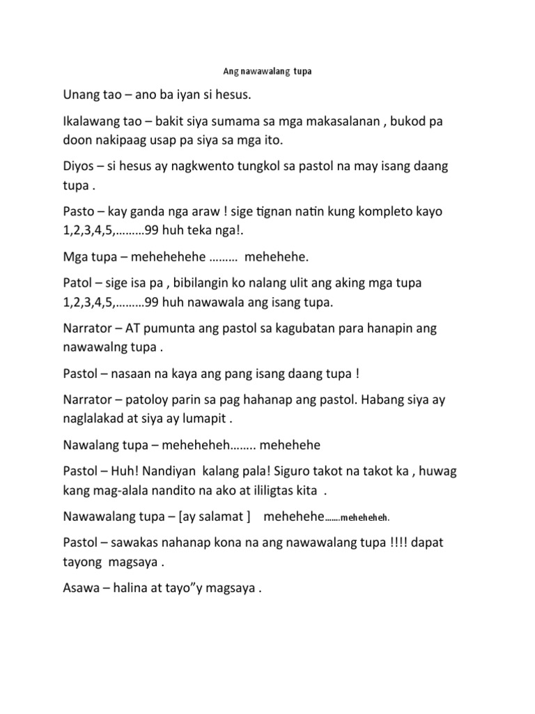 Ang Nawawalang Tupa | PDF