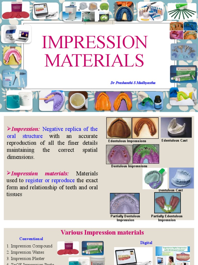 Impression Materials - Basic Recap - 10th September, 2022 | PDF ...