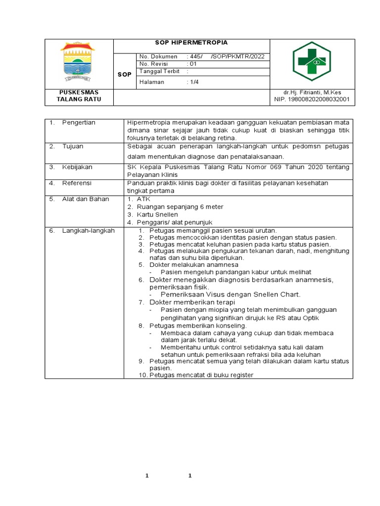SOP Hipermetropia | PDF