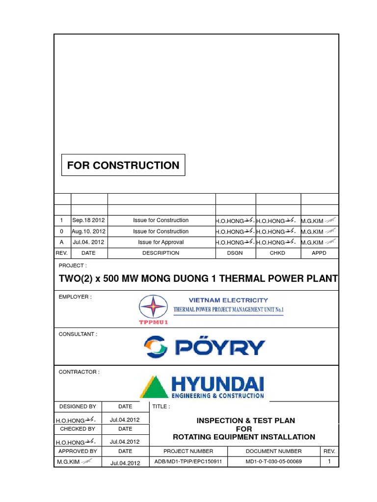 Rotating Equipment Installation ITP | PDF | Engineering | Mechanical ...