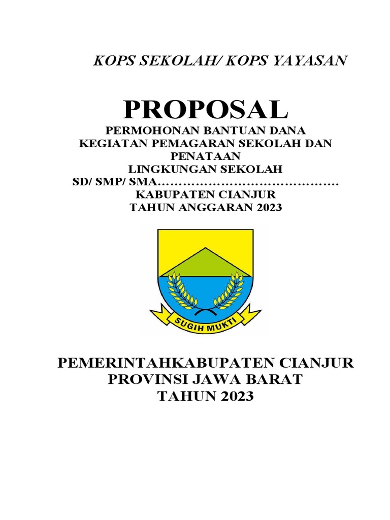 Contoh Proposal pemagran sekolah dan penataan lingkungan sekolah 2023 | PDF