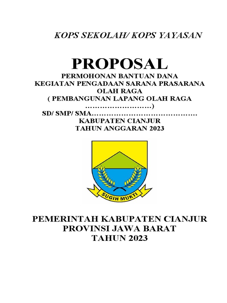 Contoh Proposal Pembangunan Sarana Prasaran Olah Raga Sekolah 2023 | PDF