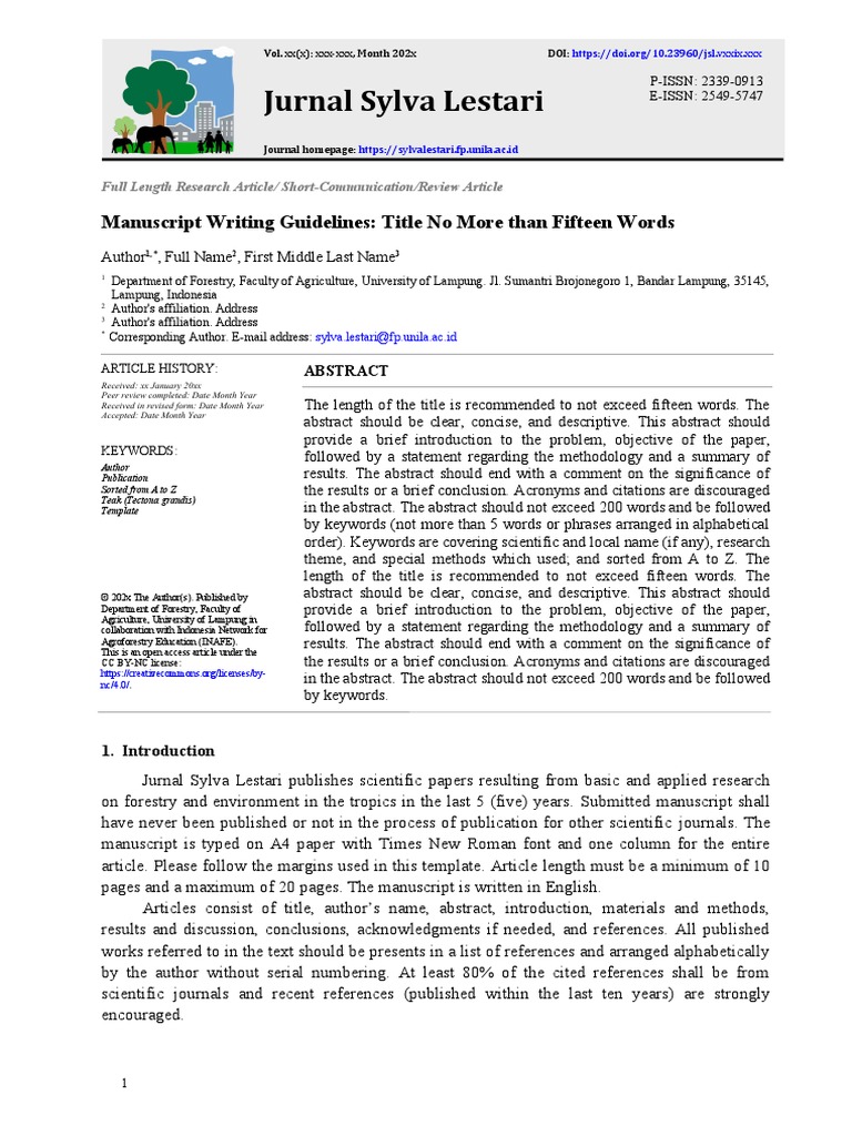 Template JSL | PDF | Data | Citation