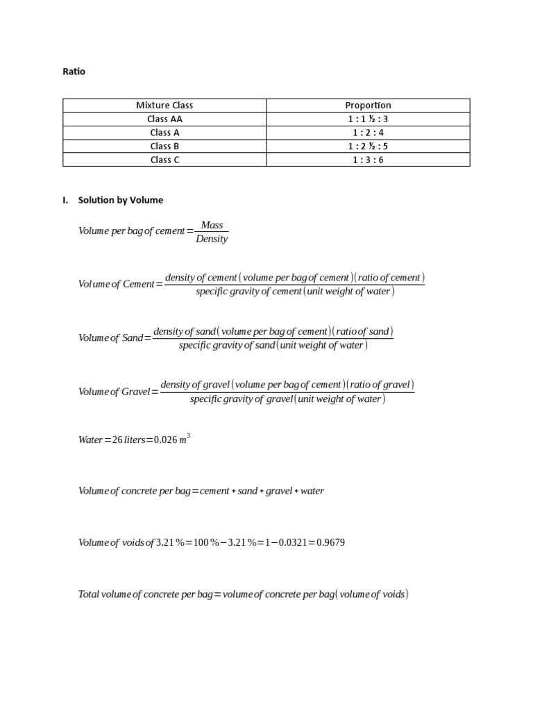 Problem Formulas | PDF | Density | Concrete