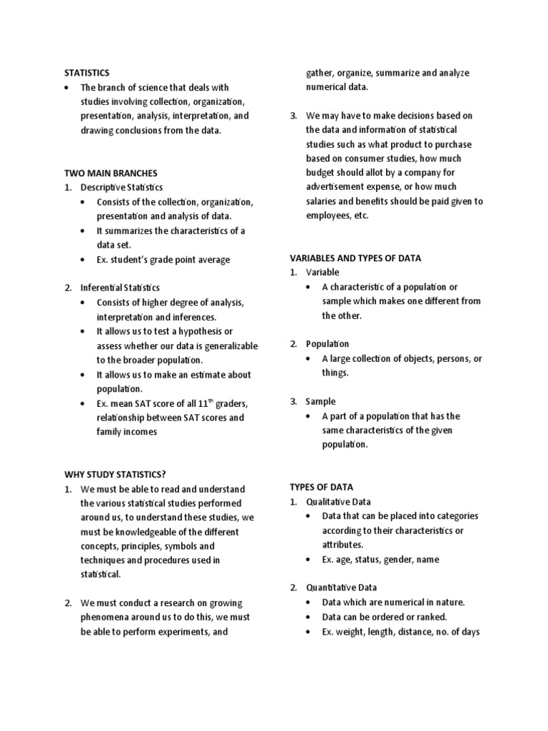 Statistics Pdf Statistics Level Of Measurement