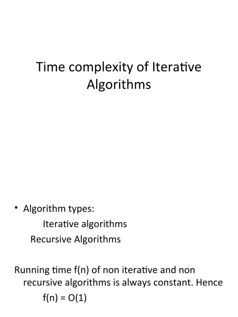 Iterative Algm Complexity | PDF