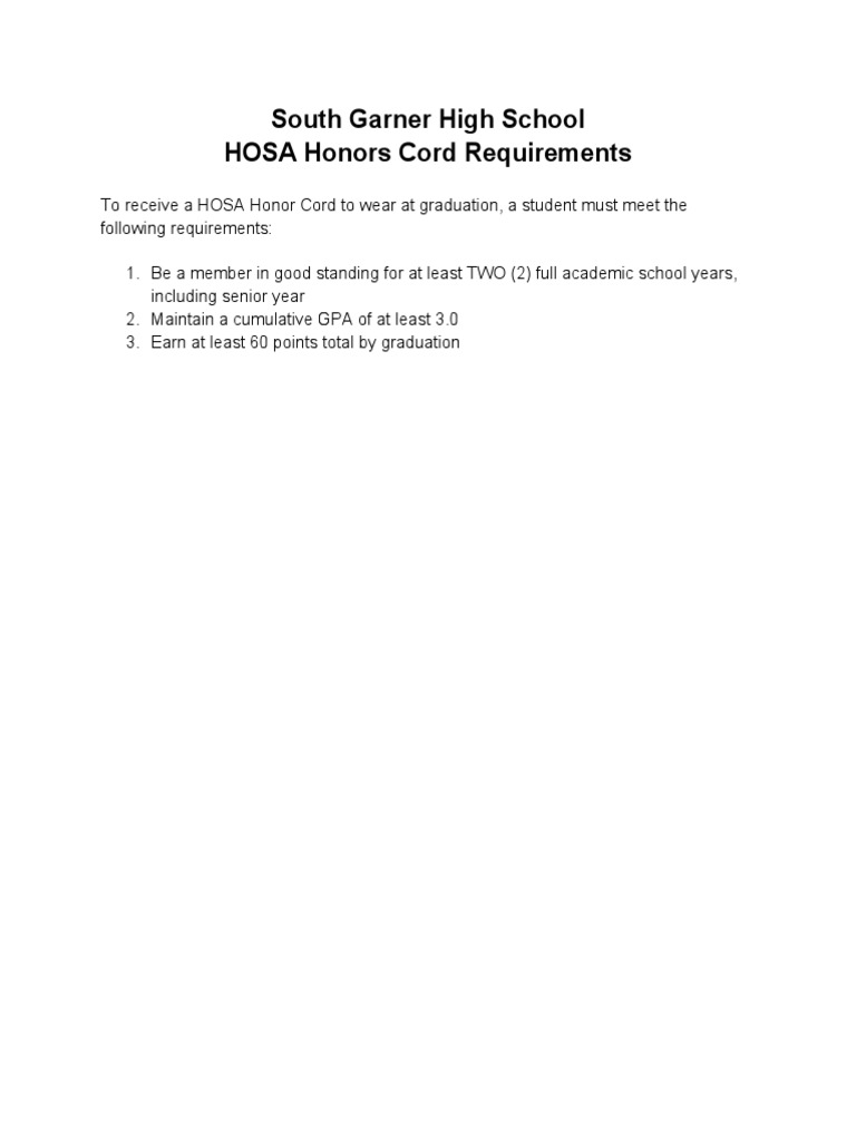 Hosa Cord Requirements | PDF