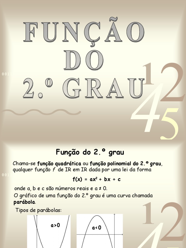 Função Do 2° Grau | PDF | Matemática | Objetos matemáticos