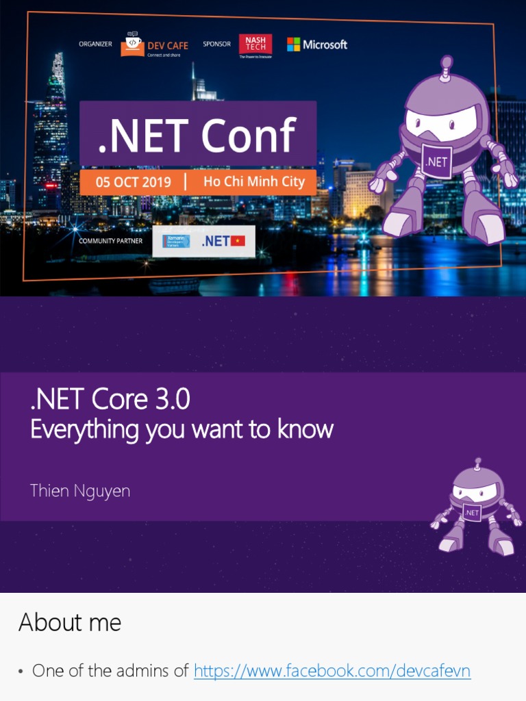 DotnetConf2019HCMC NETCore3 | PDF | C Sharp (Programming Language) | Library (Computing)