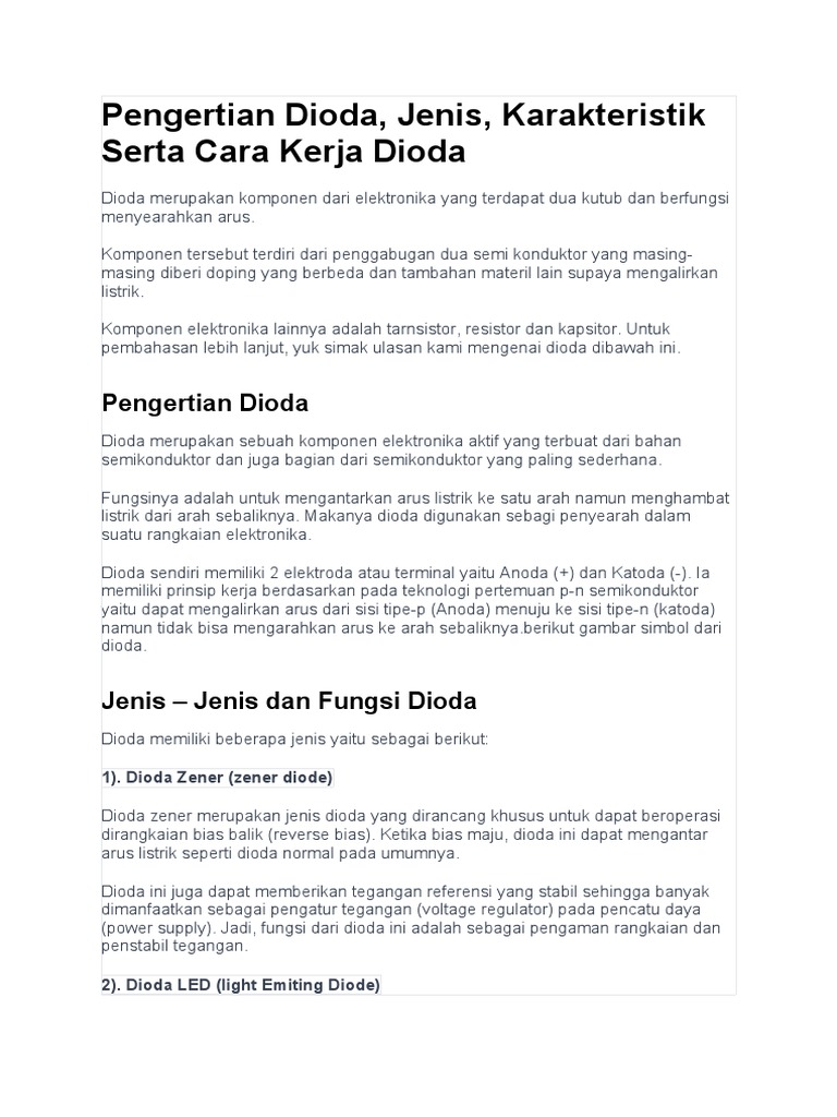 Pengertian Dioda | PDF