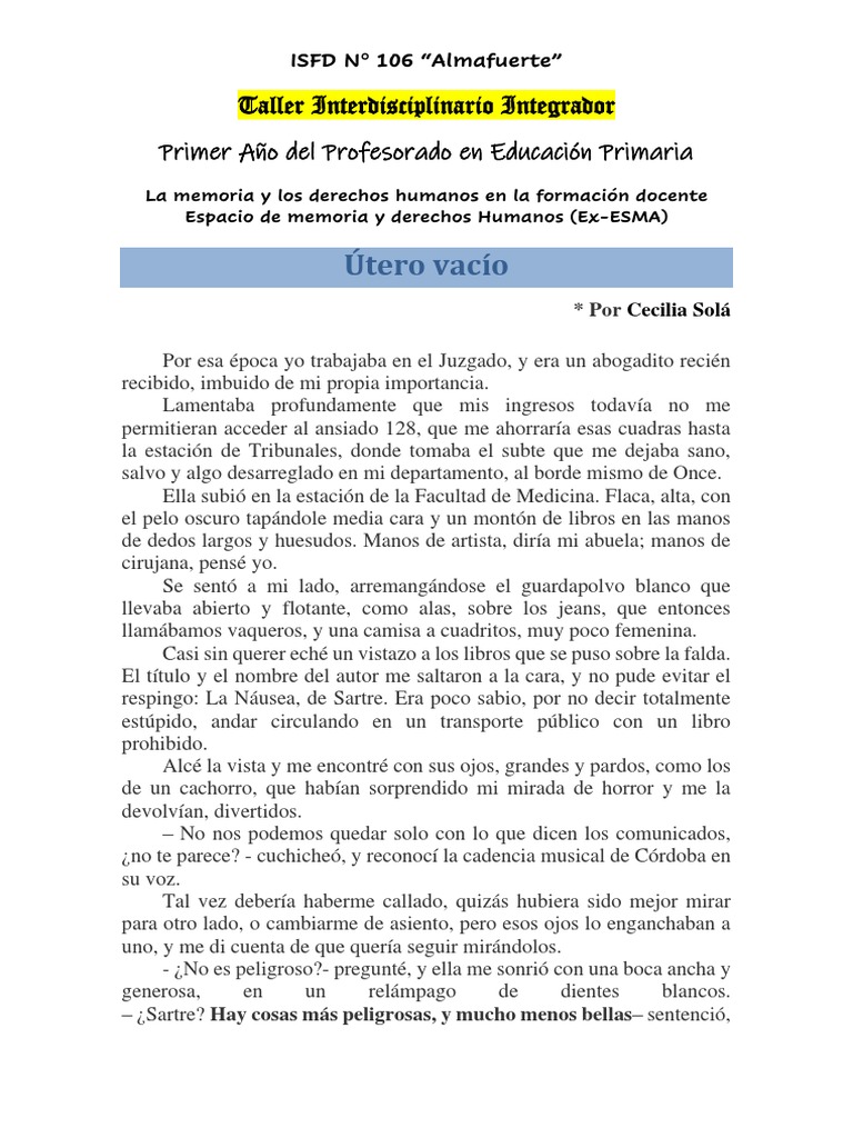 útero Vacío De Cecilia Solá Pdf