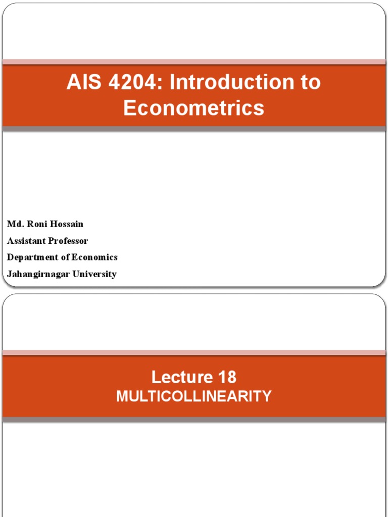 AIS Lecture 18 | PDF | Multicollinearity | Regression Analysis