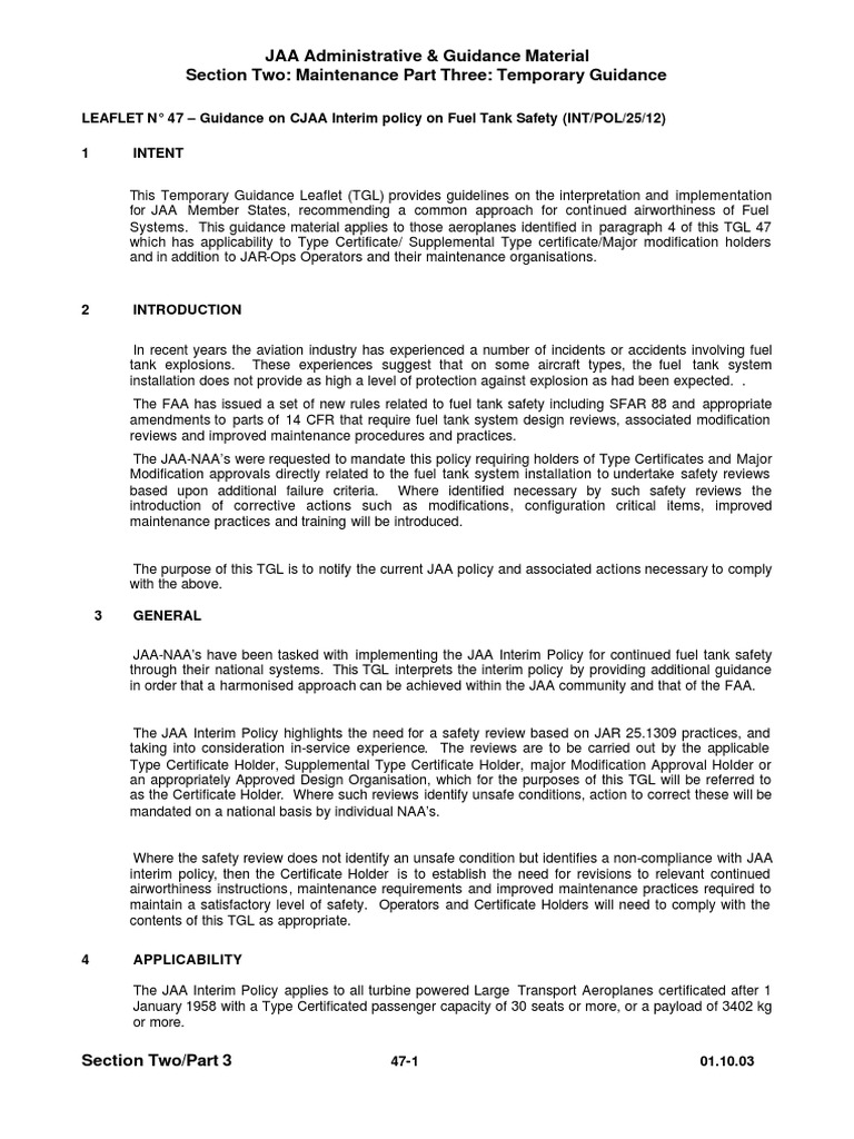 24.JAA TGL 47 Fuel Tank Safety | PDF