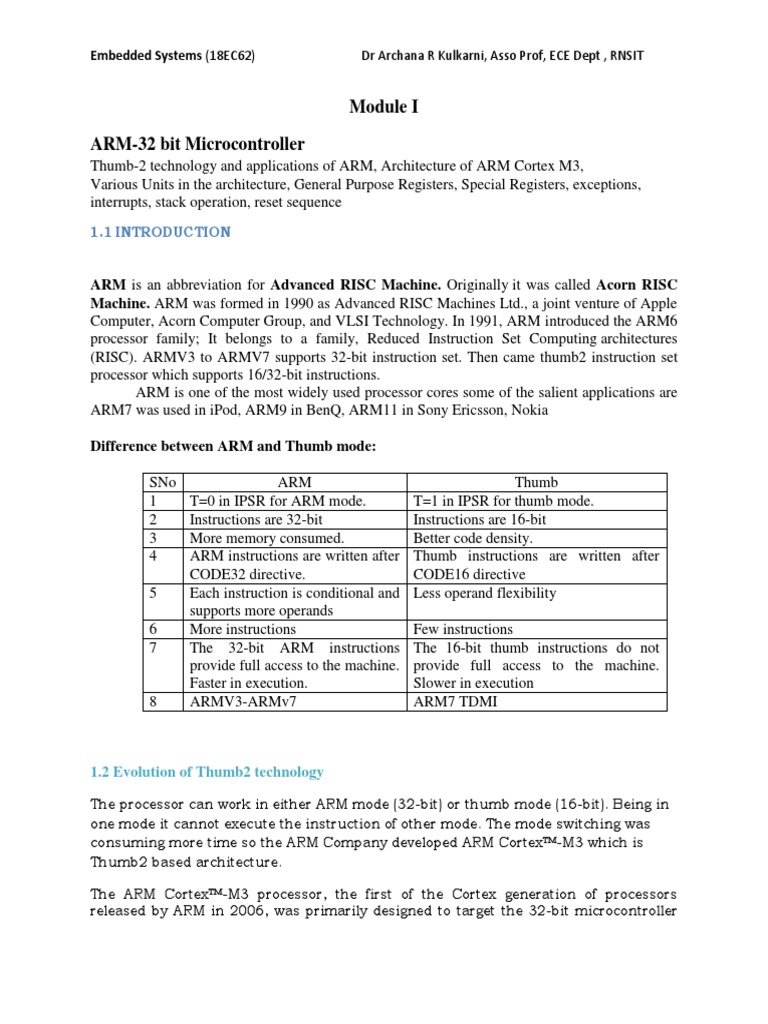 Module - 1 - 2 - ESD - 2023 PDF | PDF | Microcontroller | Assembly Language
