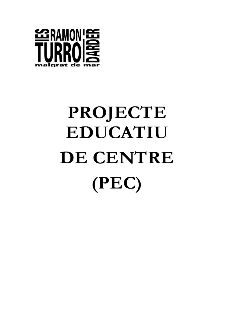 Projecte Educatiu de Centre (Pec) PDF | PDF