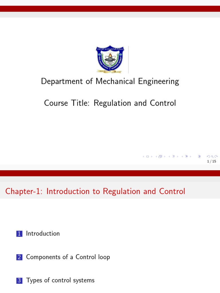 Regulation and Control Fundamentals: An Introduction to the Key ...