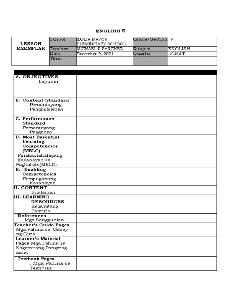 LESSON EXEMPLAR.docx | PDF