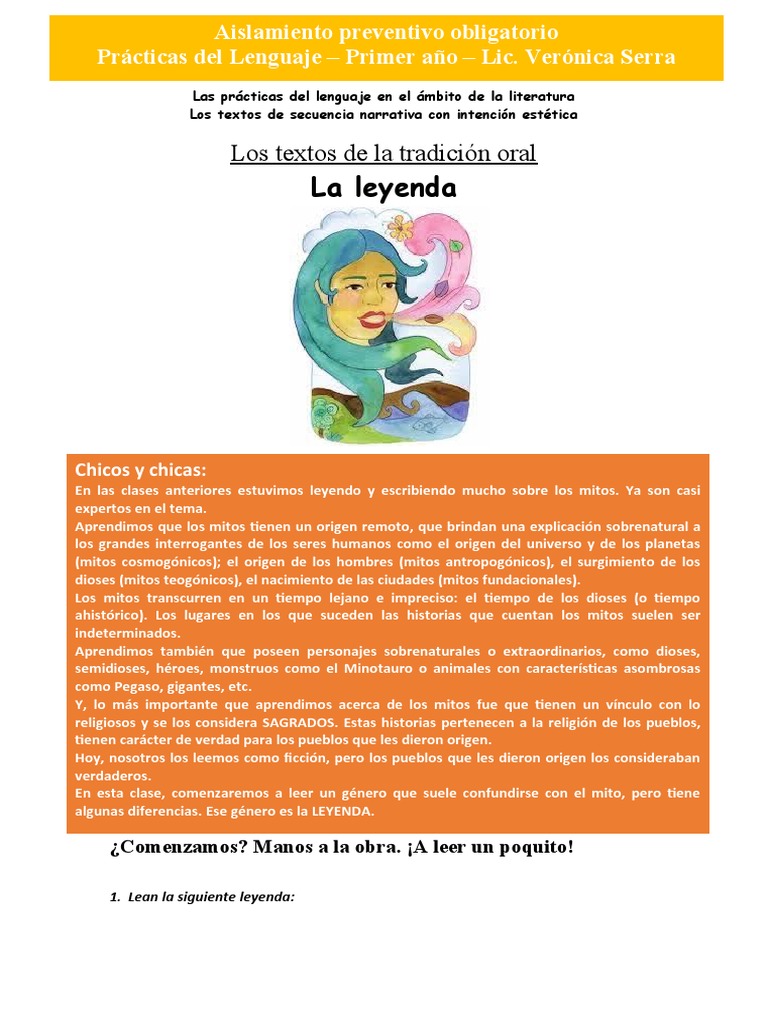 Clase Leyendas I Primer año | PDF | Mitología | Leyendas