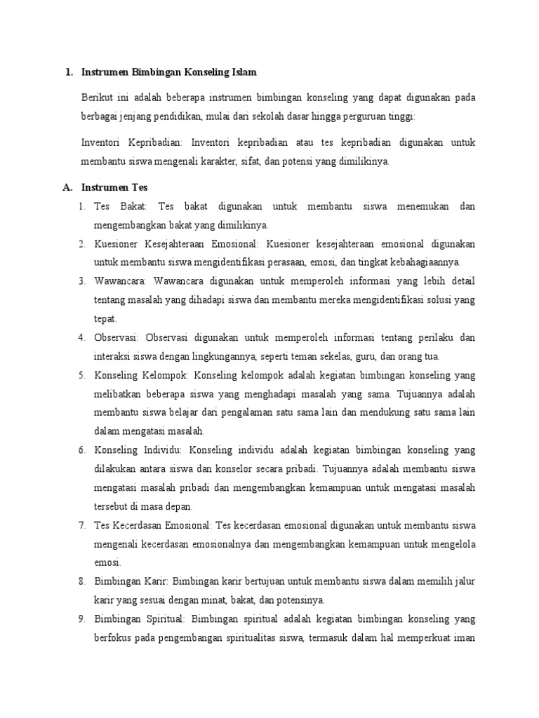 INSTRUMEN BKI Kel2 | PDF