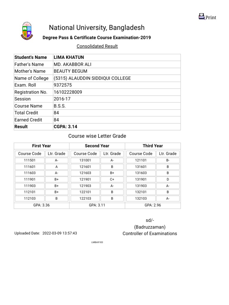 Degree Pass Consolidated Result PDF | PDF