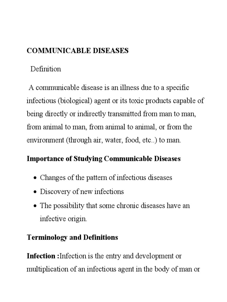 Intro To Communicable Diseases-1 | PDF | Infection | Pneumonia