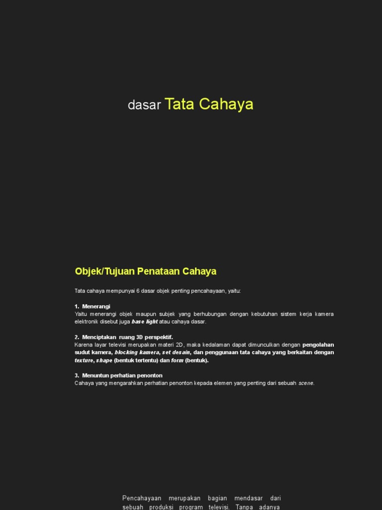 Dasar Tata Cahaya | PDF