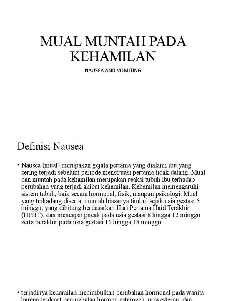 Mual Muntah Dalam Kehamilan | PDF