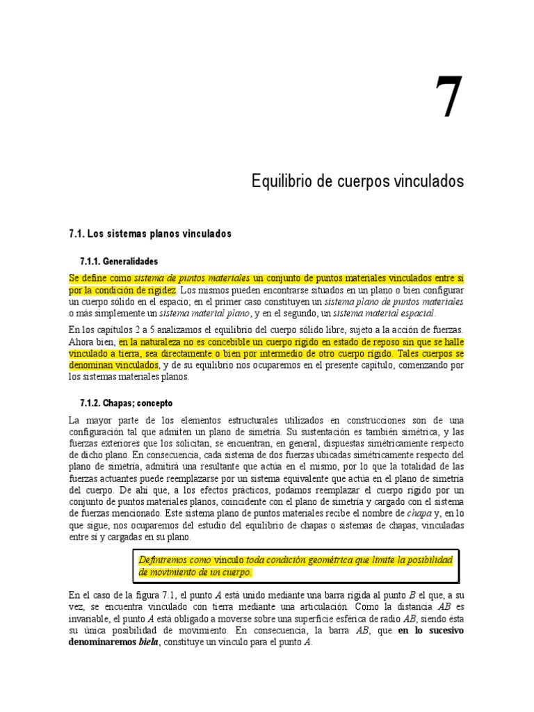 Estabilidad - Capitulo 7 - Equilibrio de Cuerpos Vinculados | PDF ...