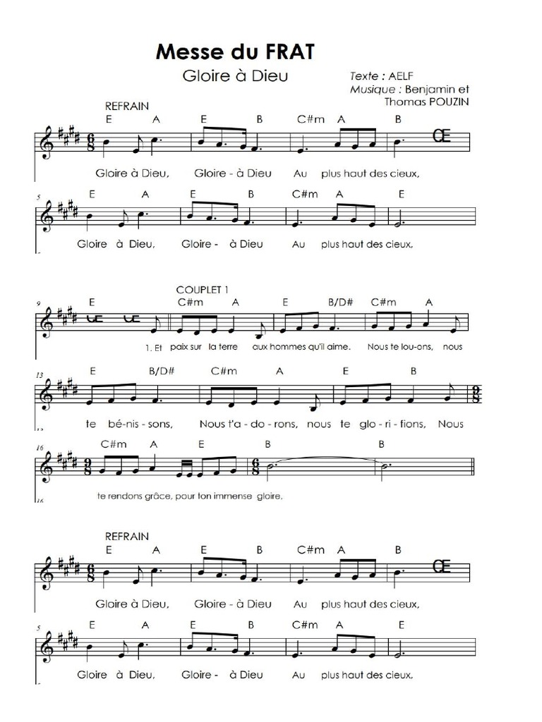 Gloria Messe Du Frat Mis en Page | PDF