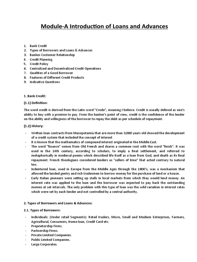 Credit Operations and Management (COM) | PDF | Finance & Money ...