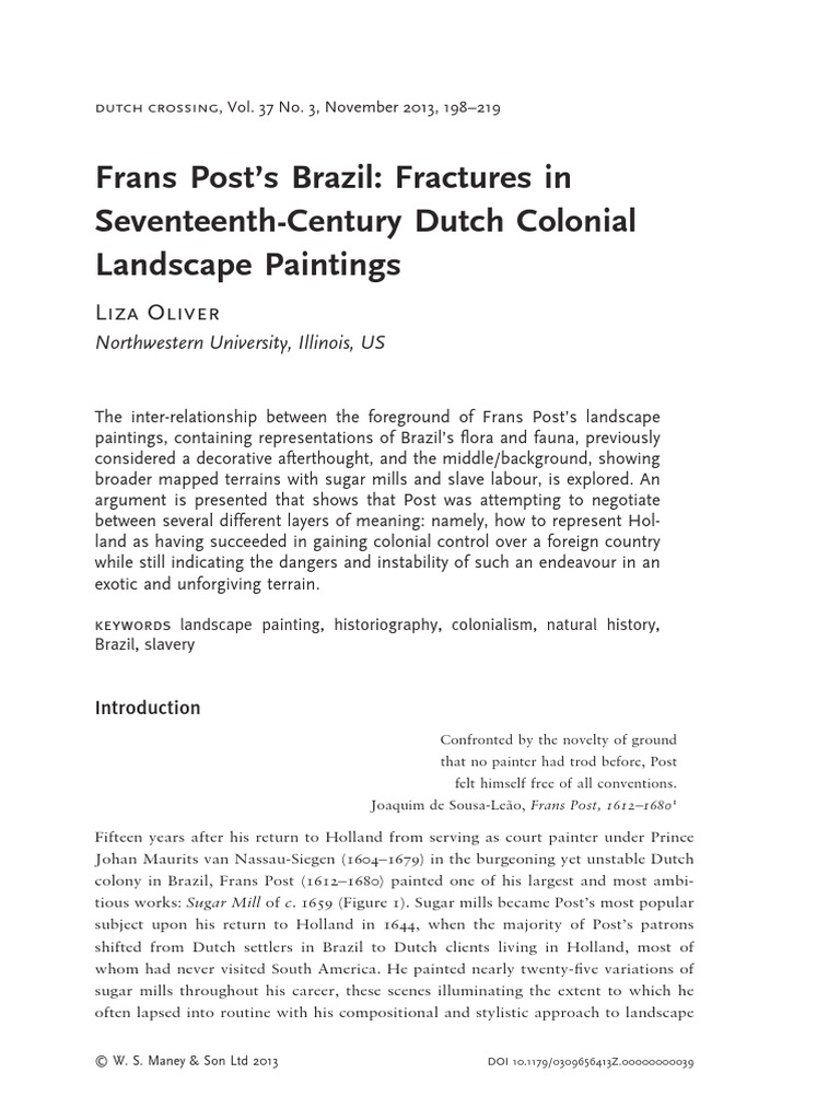 Frans Post's Brazil - Fractures in Seventeenth-Century Dutch Colonial ...