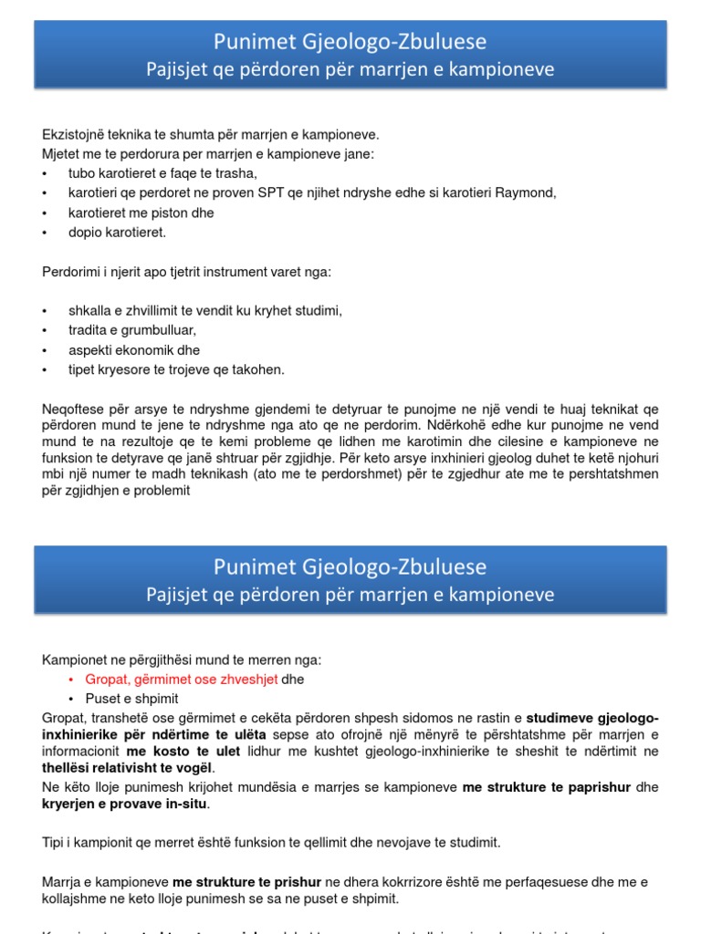 Leksion 3 - Gjeologjia e Aplikuar - MSH - GJEOTEKNIKE | PDF