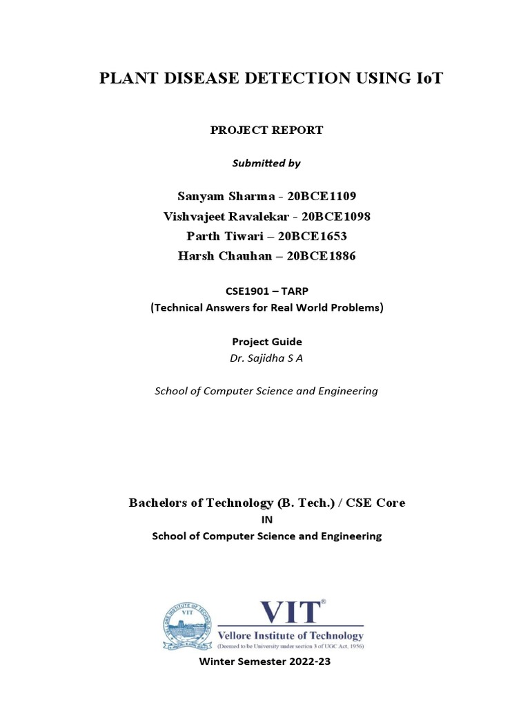 IoT-Based Plant Disease Detection Report | PDF | Internet Of Things ...