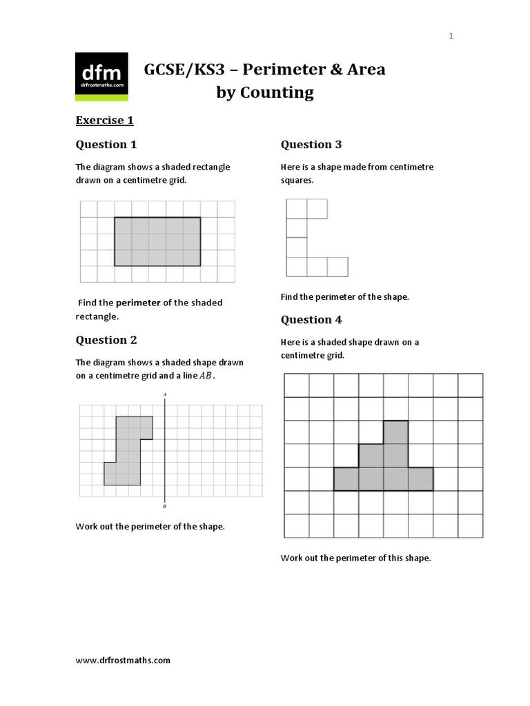 GCSE AreaPerimeterByCounting | PDF | Area | Number Theory