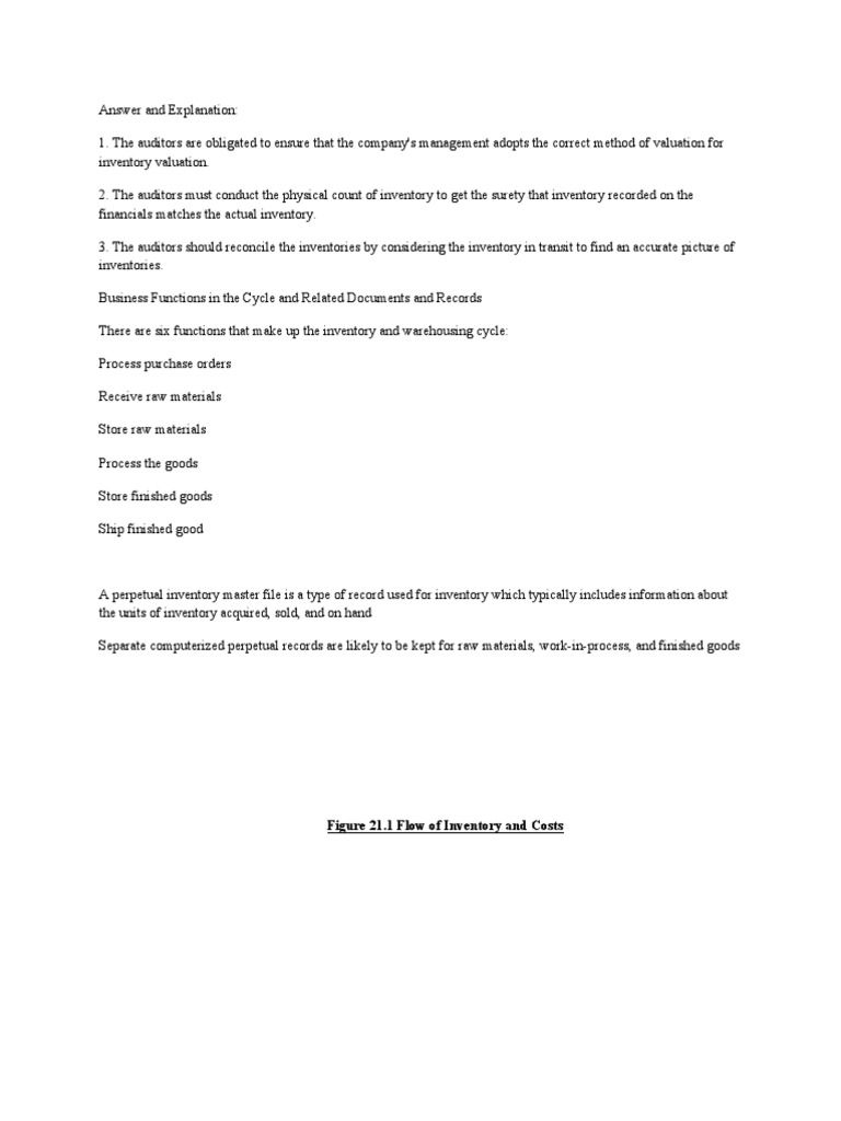 Auditing Assignment | PDF | Inventory | Audit