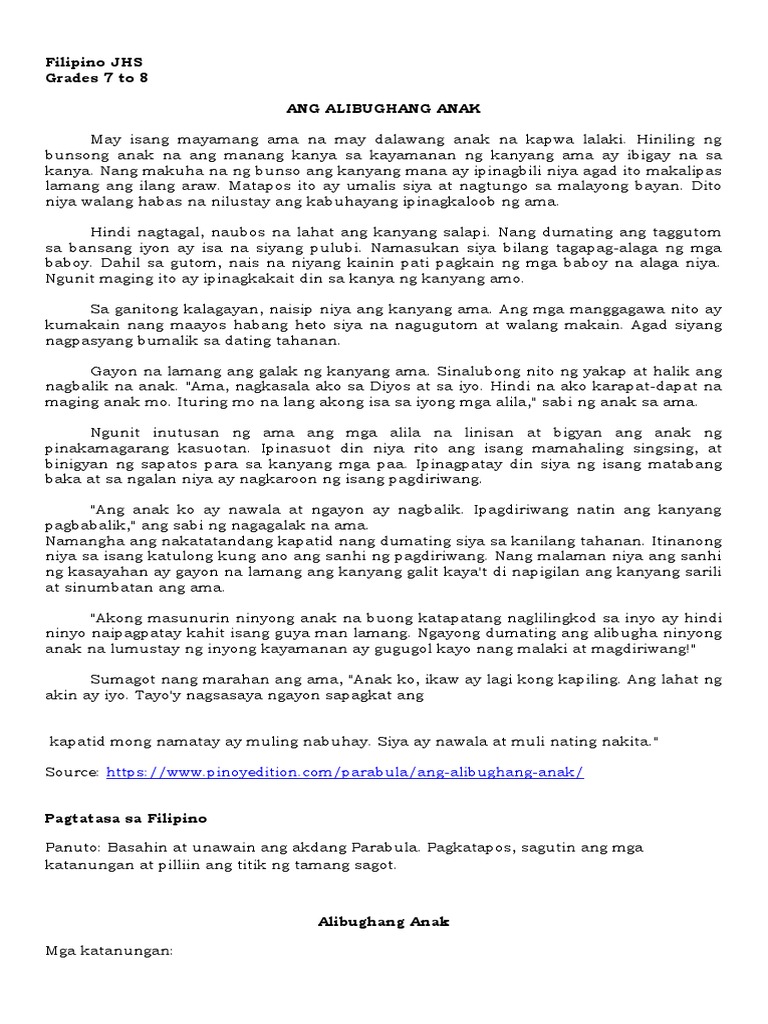 Ang Alibughang Anak | PDF