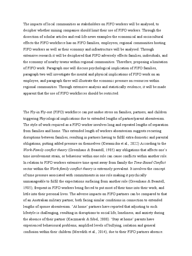 Fifo Final Essay | PDF | Psychology