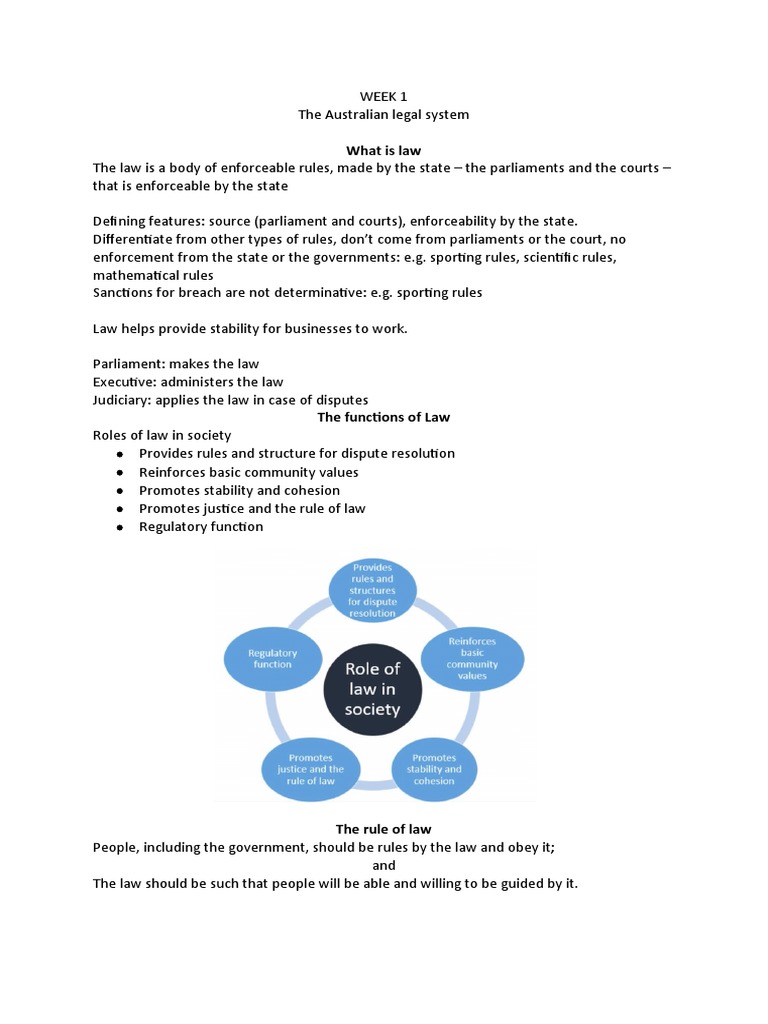 WEEK 1 The Australian Legal System | PDF | Precedent | Australia
