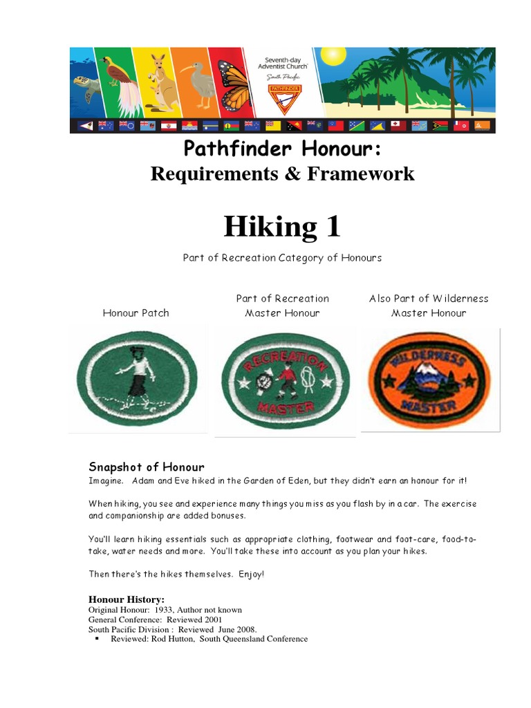 Hiking 1 Honour Requirements Framework | PDF | Hiking