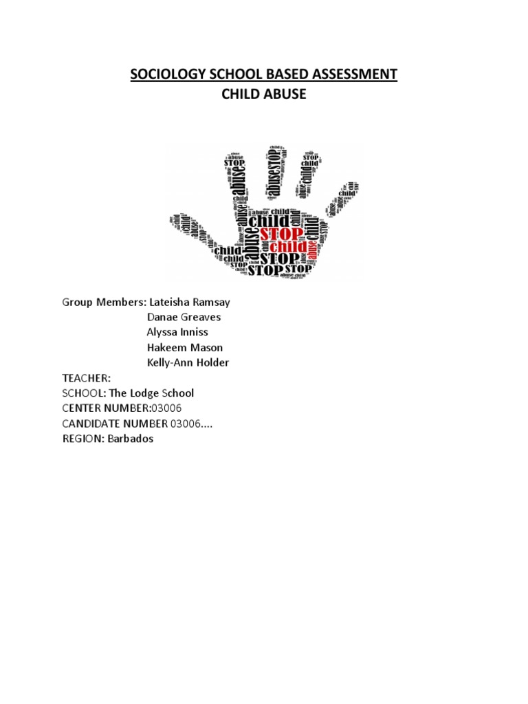 Sociology SBA | PDF | Child Abuse | Child Neglect